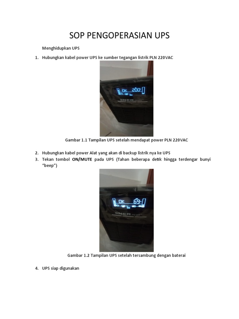 Sop Pengoperasian Ups | PDF