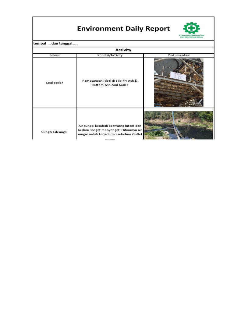 135 Contoh Daily Report Environment 2021 | PDF