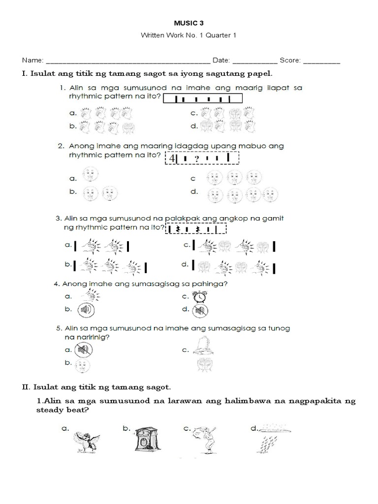 Grade 3 Summative Test in Music Modules 1-3 | PDF