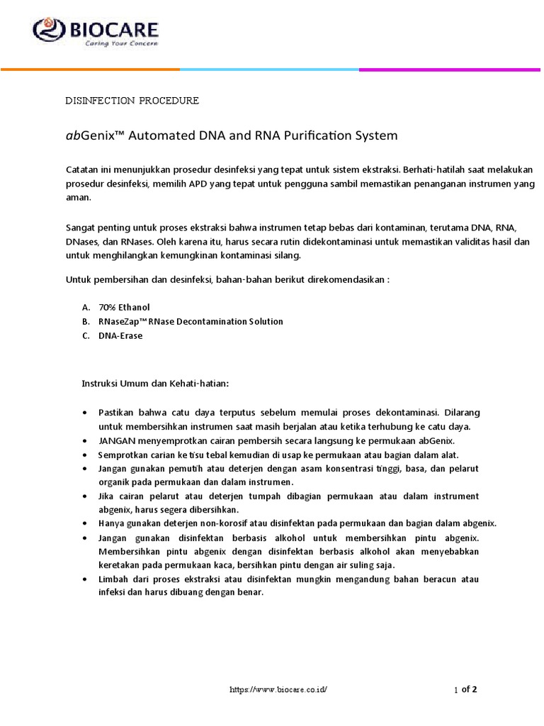 Disinfektan Abgenix | PDF