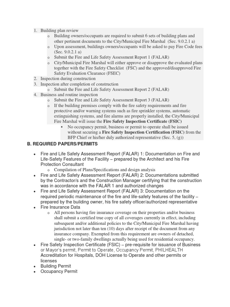 O o o O: B. Required Papers/Permits | Download Free PDF | Fire Safety ...