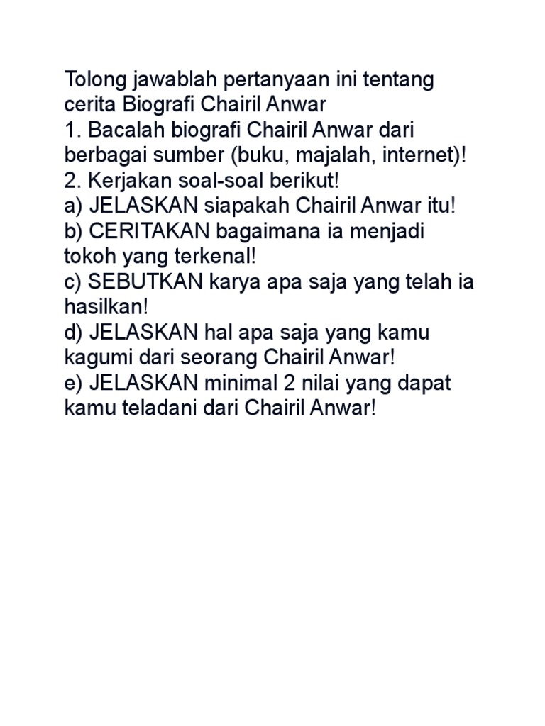 Biografi dan Pengaruh Chairil Anwar | PDF