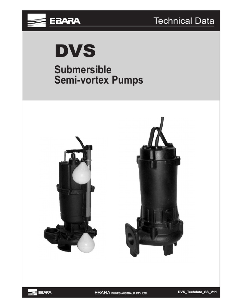 Submersible Semi-Vortex Pumps: Technical Data | PDF | Pump | Solid