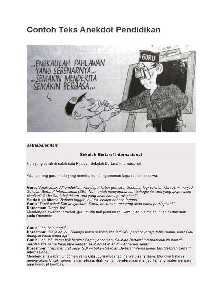Contoh Anekdot Pendidikan Beserta Struktur | PDF