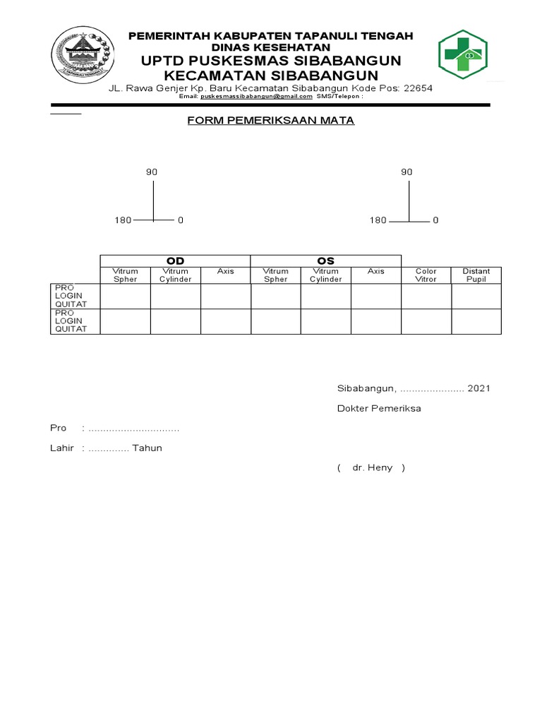 Form Pemeriksaan Mata | PDF