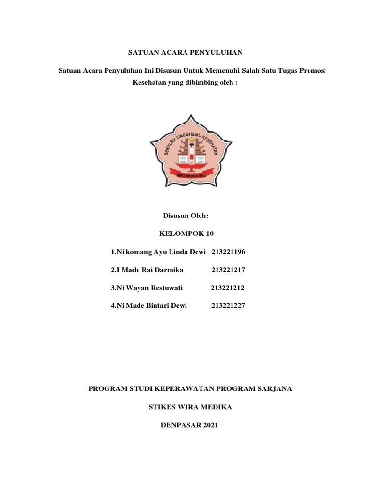 Satuan Acara Penyuluhan Promkes | PDF | Kesehatan Holistik
