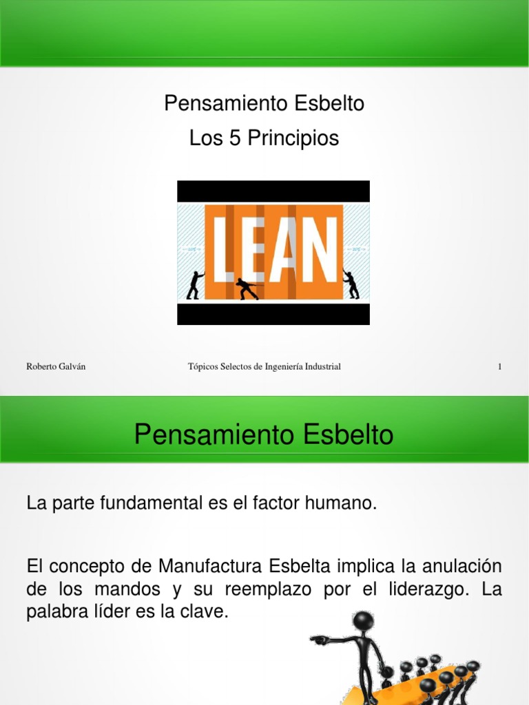 Principios del Pensamiento Esbelto en Industria | PDF | Ingeniería ...