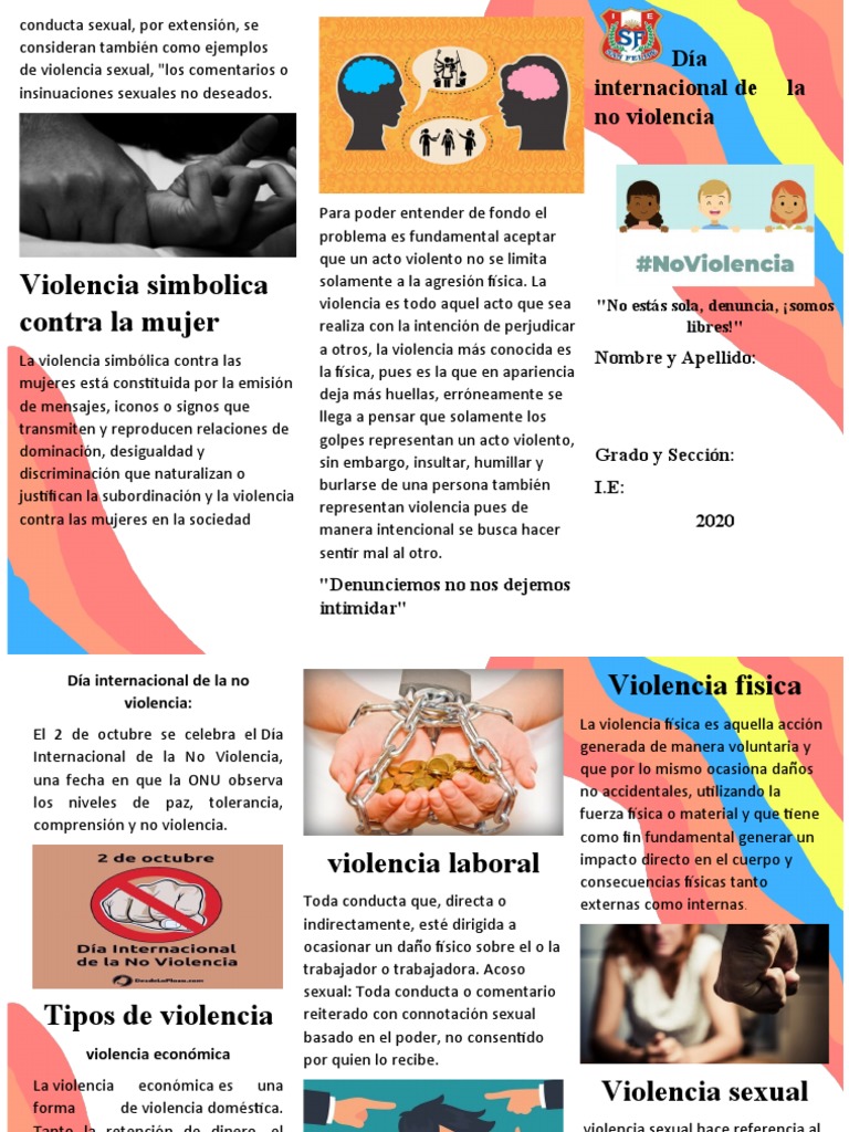 Triptico de La Violencia | PDF | Violencia | Violencia sexual Triptico de La Violencia | PDF | Violencia | Violencia sexual