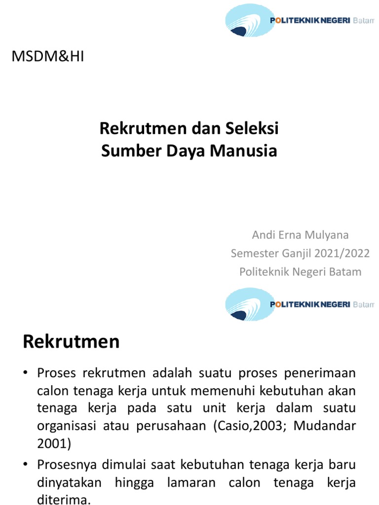 3 Rekrutmen Dan Seleksi Karyawan | PDF