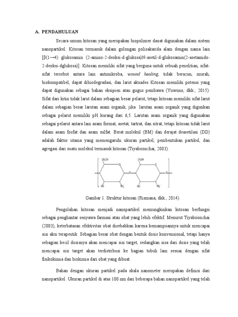 Pembuatan Nanopartikel Kitosan Dengan Metode Gelasi Ionik Dan ...