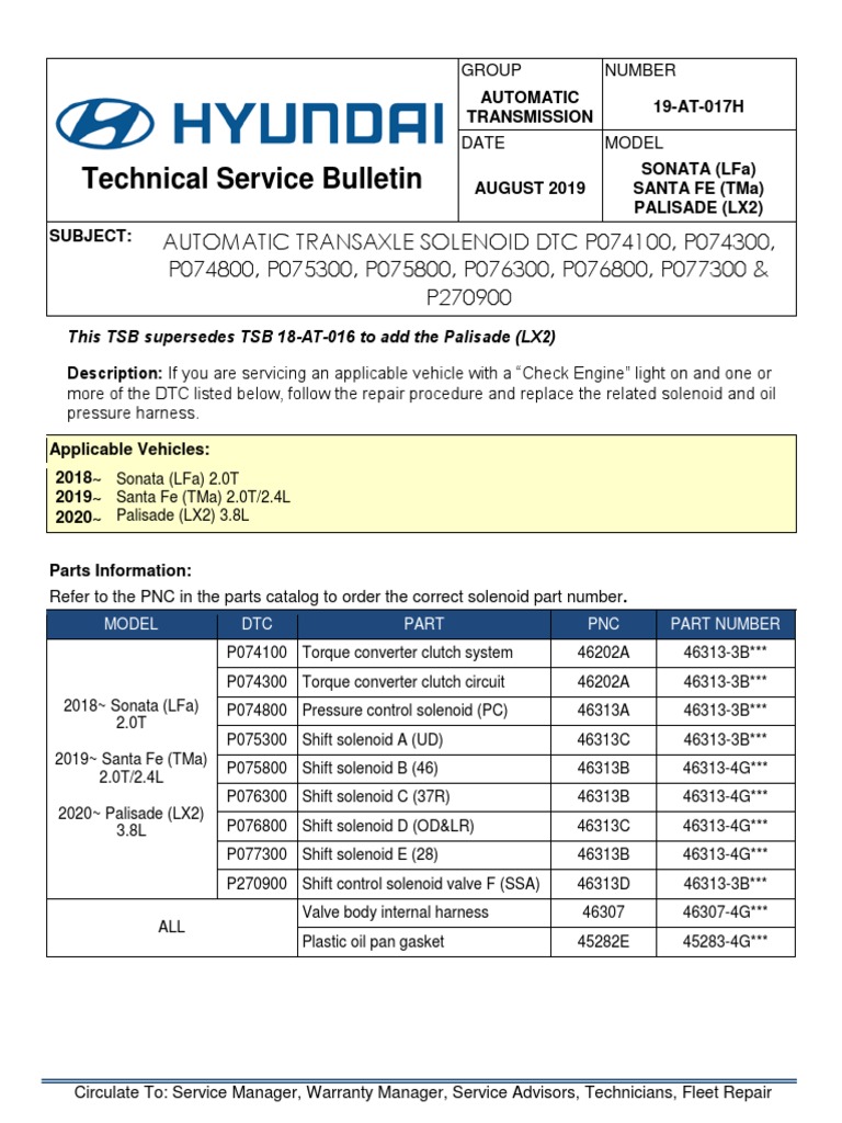 Technical Service Bulletin | PDF | Automatic Transmission ...