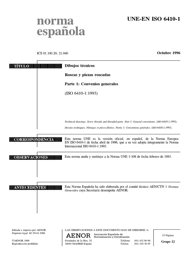 Iso 6410-1 | PDF | Europa | Ingeniería mecánica