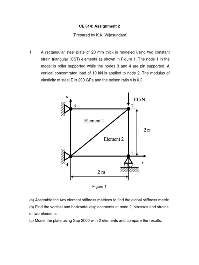 Assignment 2-Plane Stress-Strain Problems | PDF
