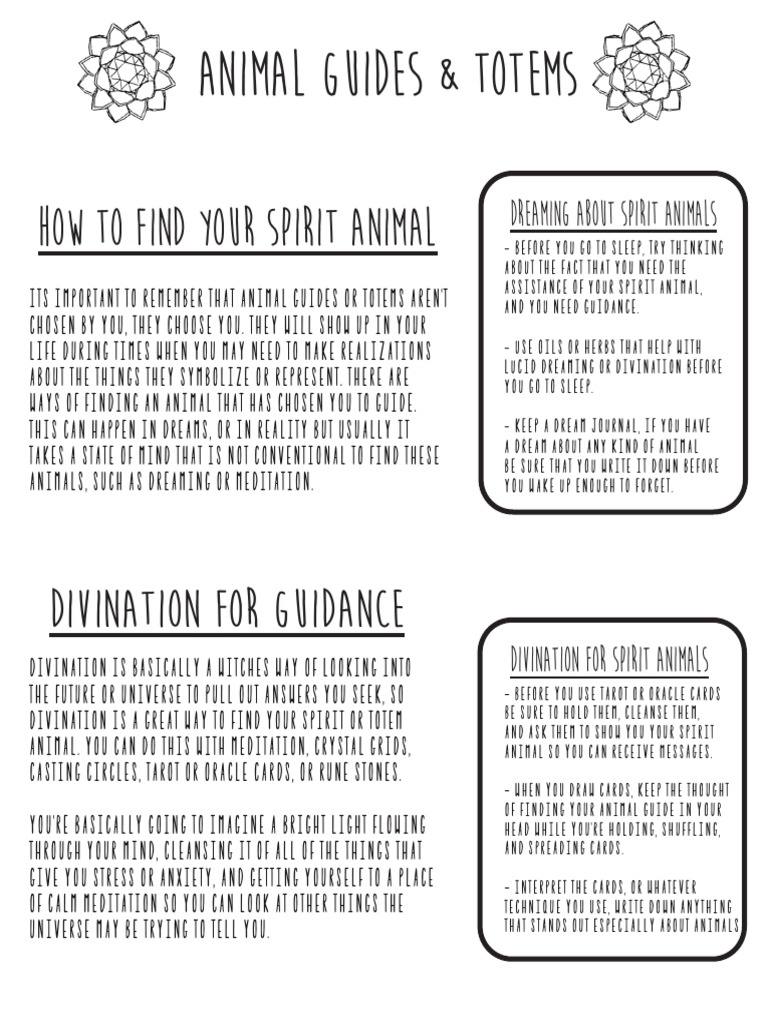 Spirit Animals Finding | PDF | Dream | Divination