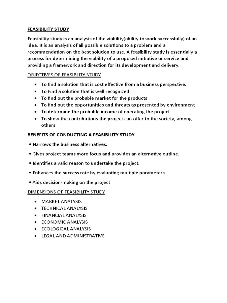 Comprehensive Feasibility Study Guide | PDF | Feasibility Study | Business