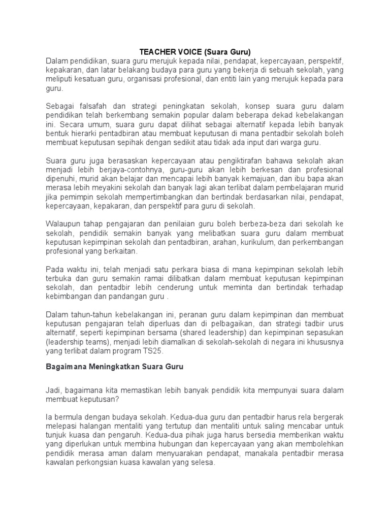 Teacher Voice Pdf