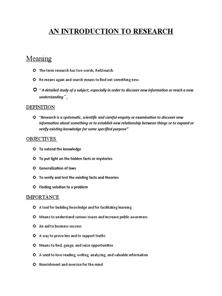 Unit 1 An Introduction To Research | PDF | Quantitative Research ...