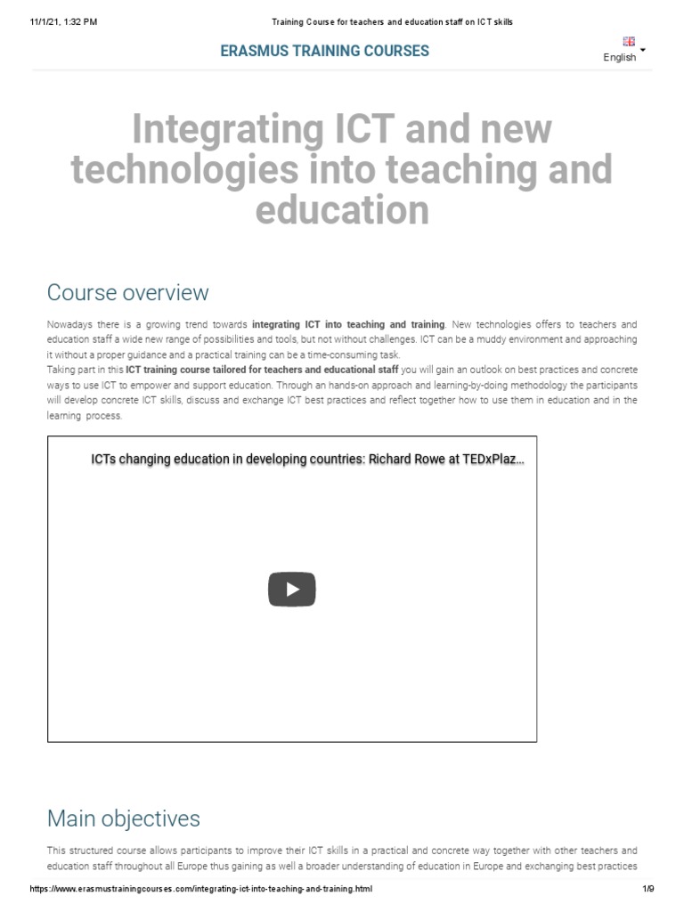Training Course For Teachers and Education Staff On ICT Skills ...