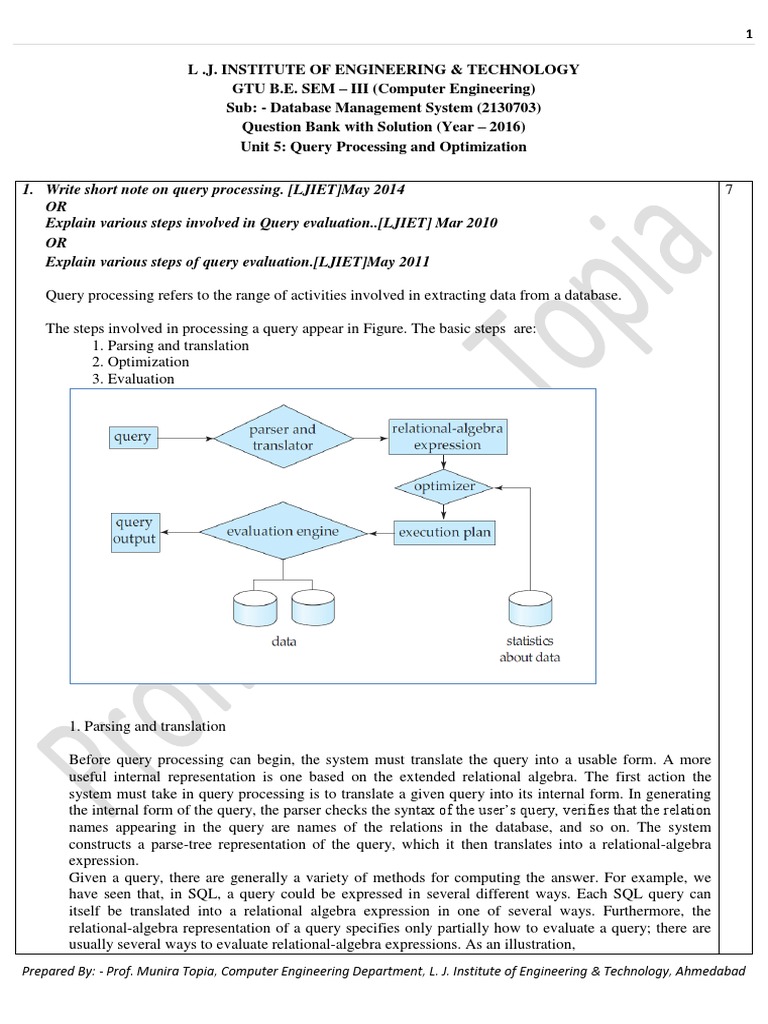 4.query Processing and Optimization | PDF | Computer Data Storage ...