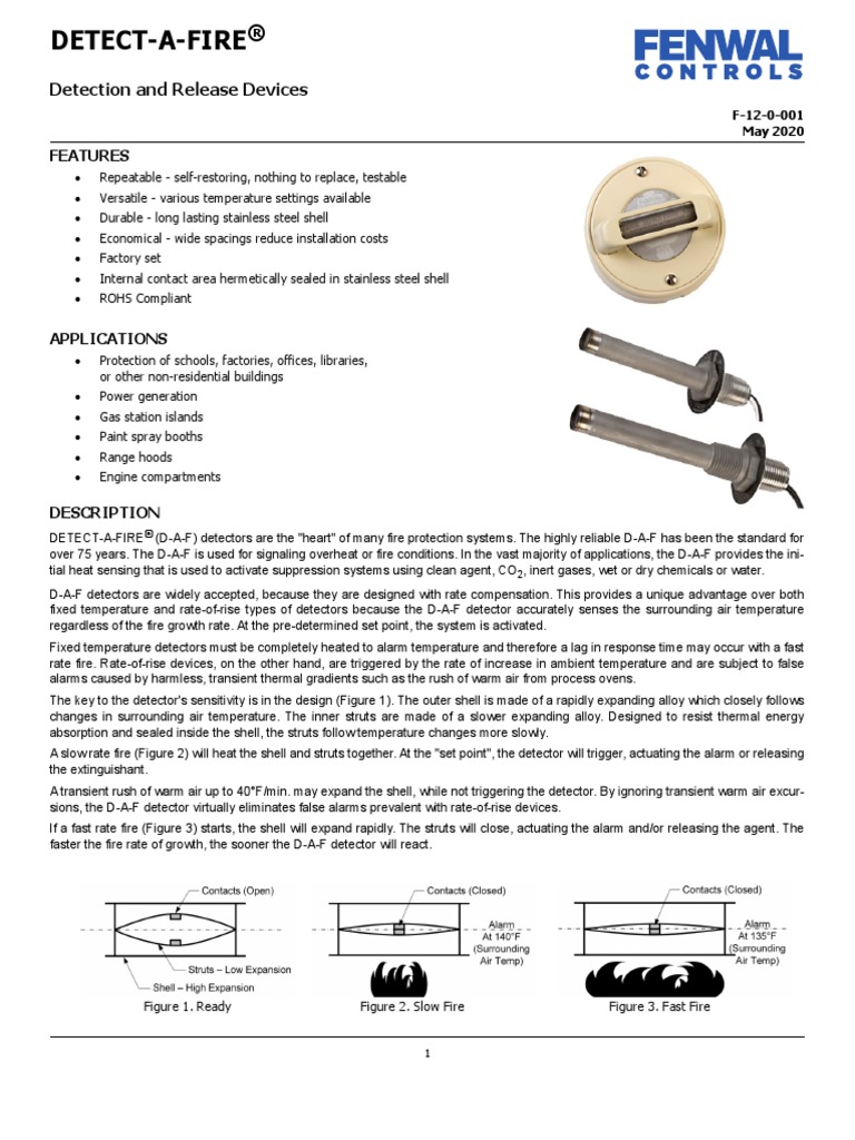 DS - F-12-0-001 Fenwal Heat Detector | PDF | Switch | Electrical ...