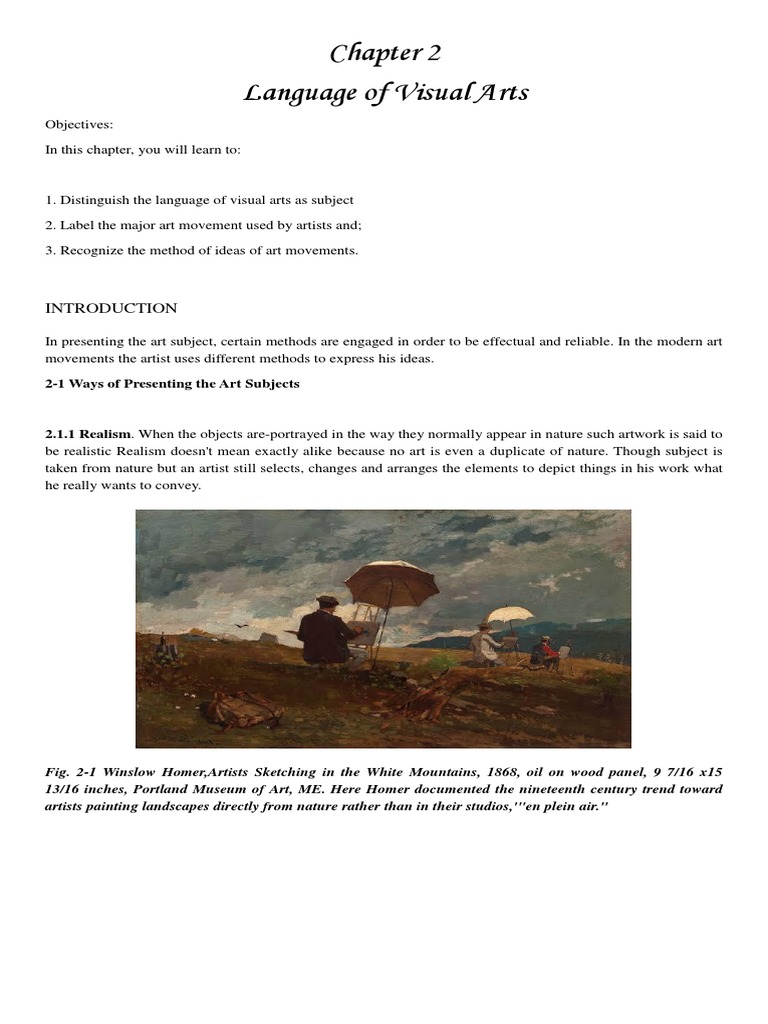 Chapter 2 Languge of Visual Arts | PDF | Impressionism | Cubism