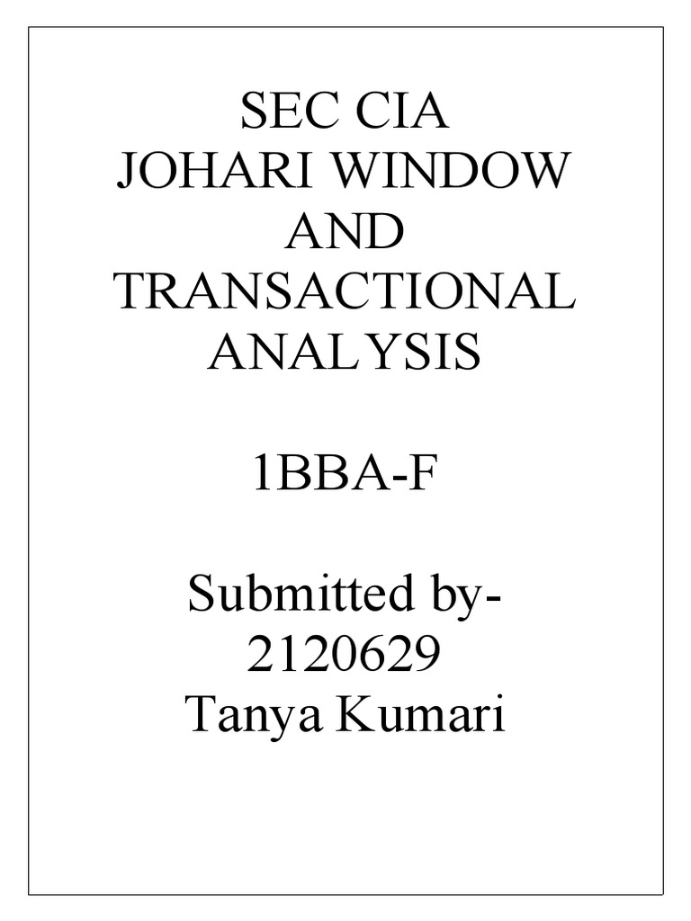 Johari Window | PDF | Psychology | Human Nature