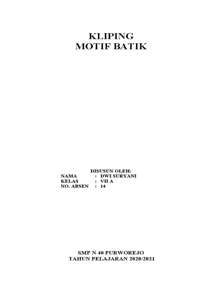 Kliping Motif Batik | PDF