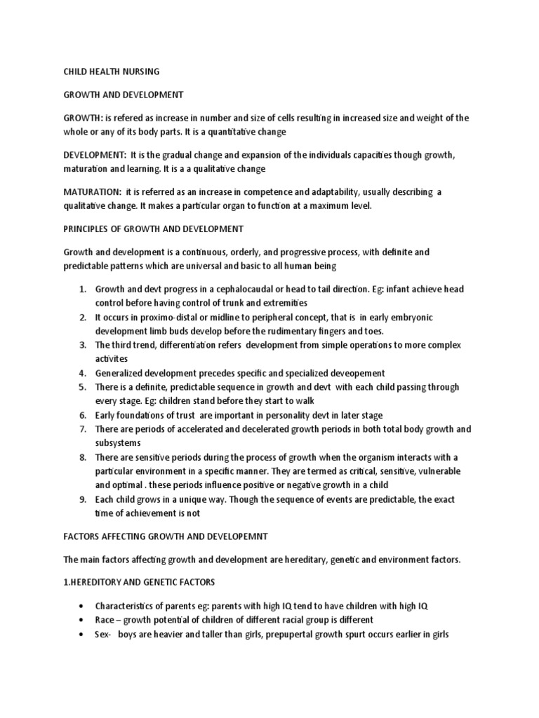 Child Health Nursing Notes | PDF | Infants | Breastfeeding