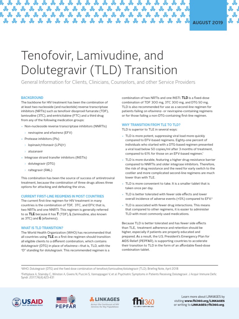 Linkages TLD Transition Information | PDF | Management Of Hiv/Aids ...