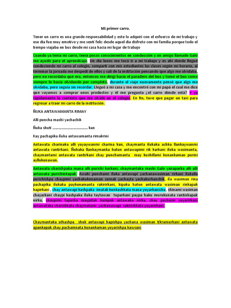 Mi Primer Carro | PDF