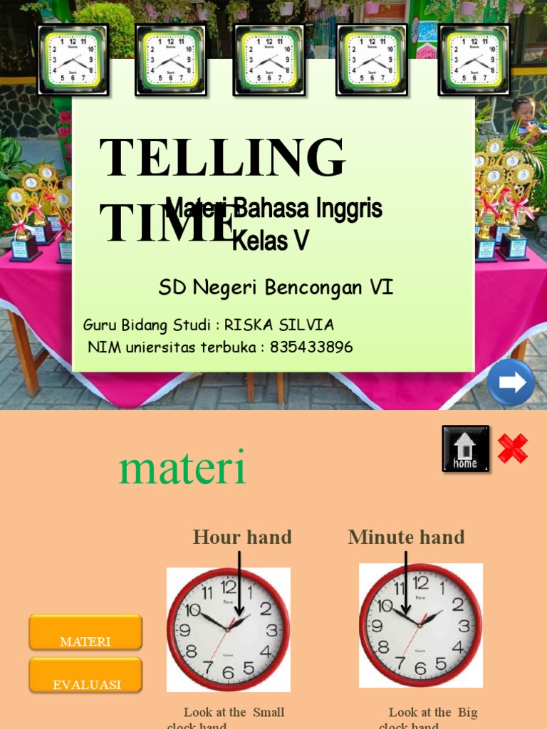 Telling Time: Materi Bahasa Inggris Kelas V | PDF