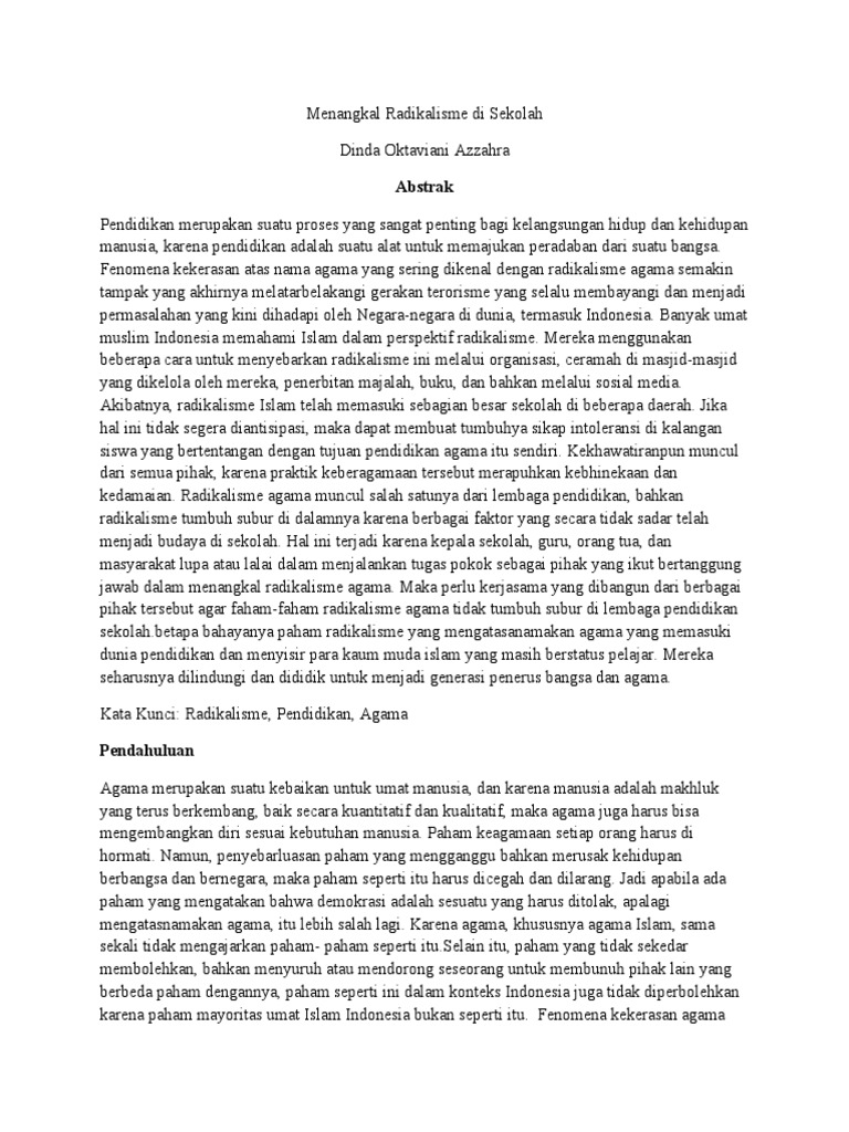Menangkal Radikalisme Di Sekolah | PDF | Politik | Ilmu Sosial