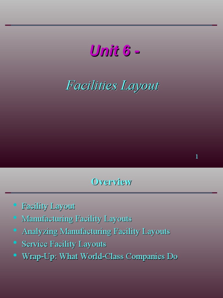 6-Facility Layout Planning | PDF | Inventory | Secondary Sector Of The ...