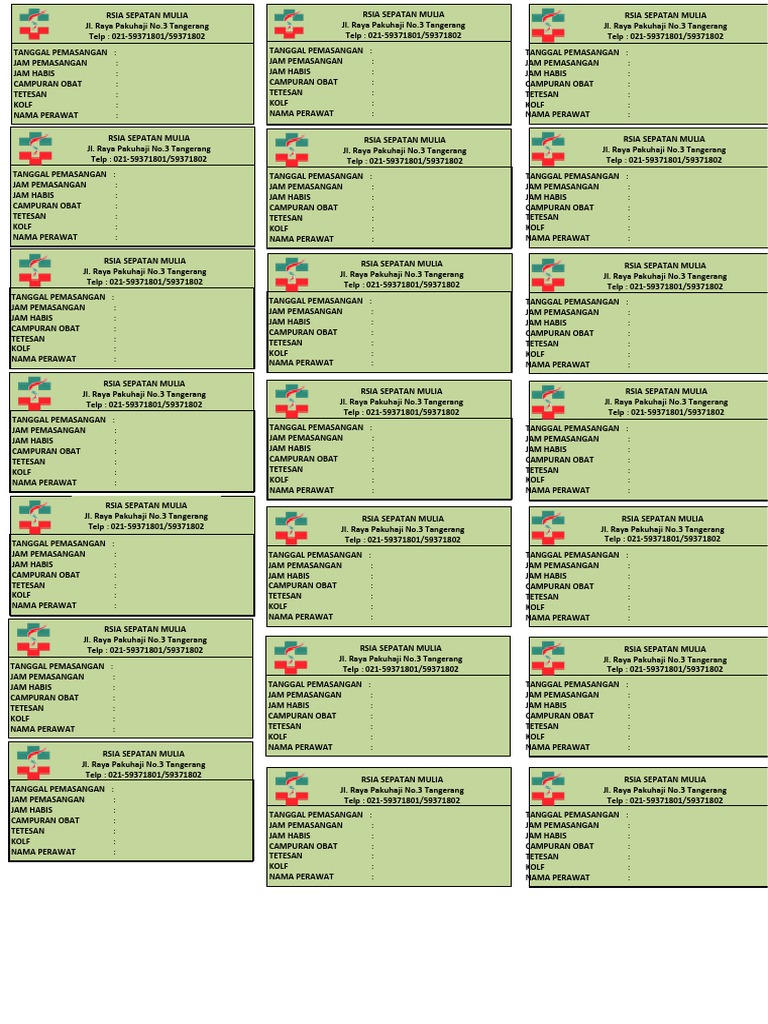 Stiker Botol Infus | PDF