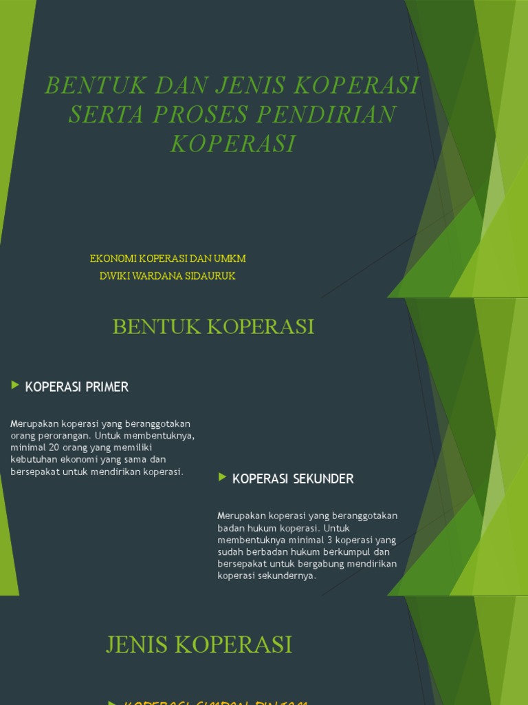 Bentuk Dan Jenis Koperasi Serta Proses Pendirian Koperasi | PDF