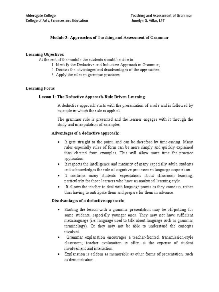 Module 3 in TAG | PDF | Learning | Inductive Reasoning