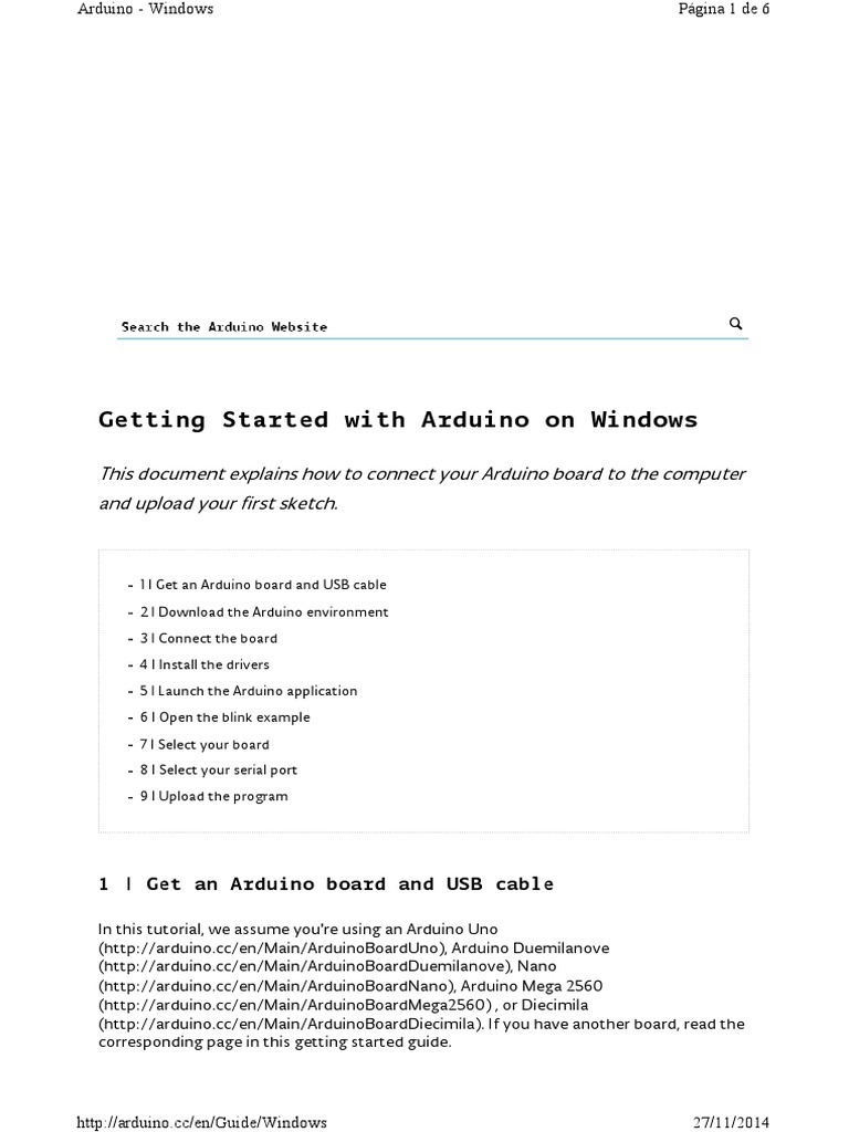Getting Started With Arduino On Windows | PDF | Arduino | Device Driver