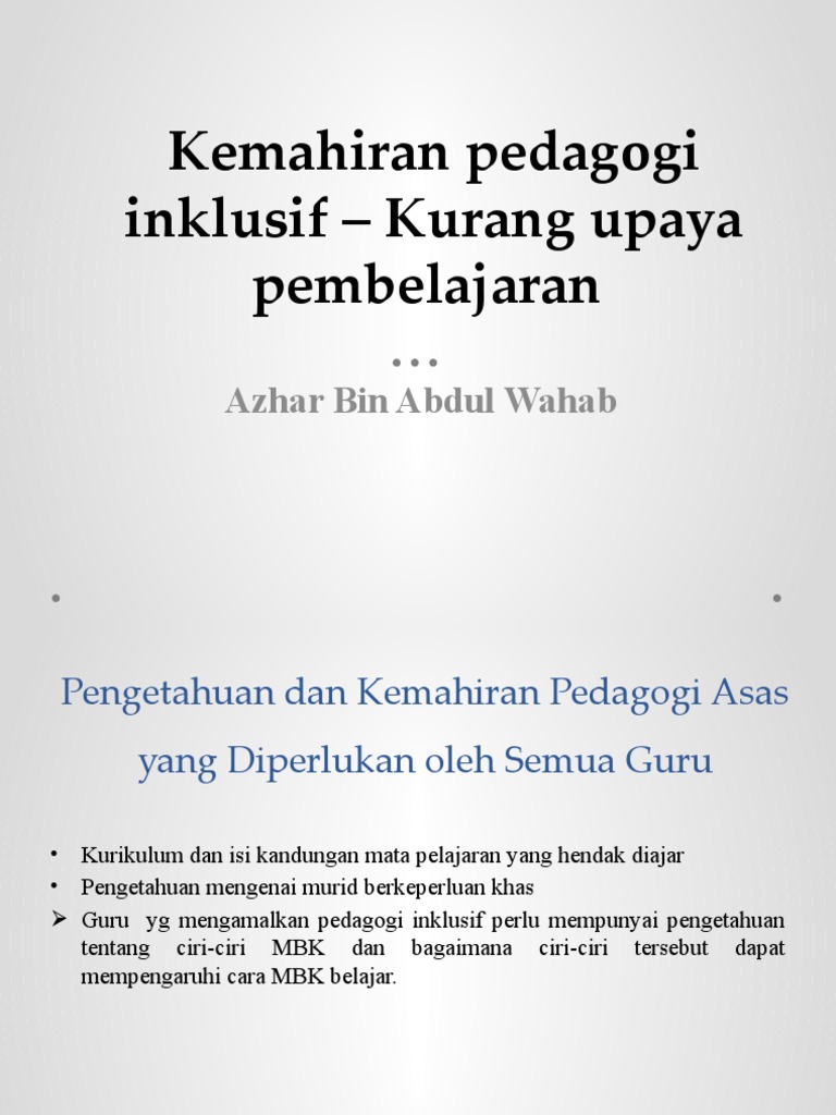 Pedagogi Untuk MBK Pembelajaran | PDF