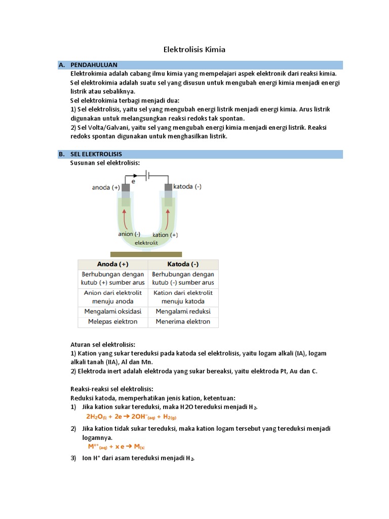 Elektrolisis Kimia | PDF | Sains & Matematika