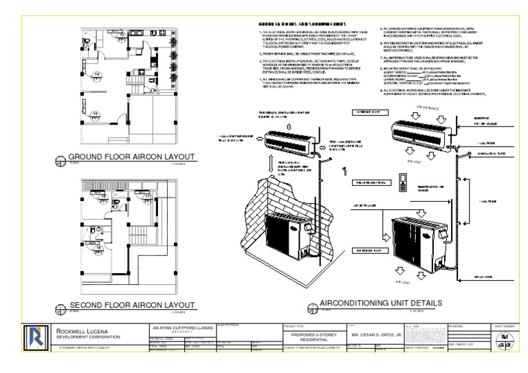 Ground Floor Aircon Layout: Ockwell Ucena | PDF | Electrical ...