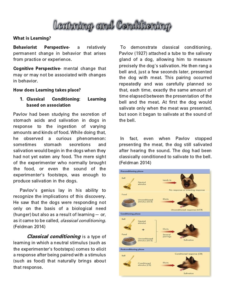 What Is Learning | PDF | Reinforcement | Classical Conditioning