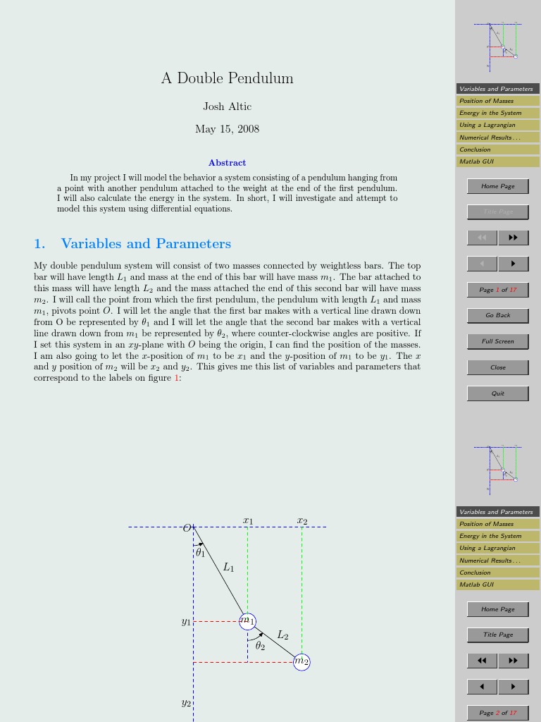 Double Pendulum-2 | PDF | Lagrangian Mechanics | Pendulum
