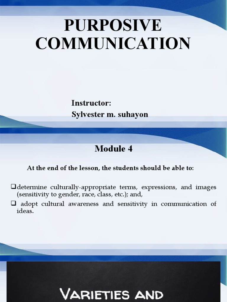 ENGL 101 Module 4 | PDF | Communication | Human Communication