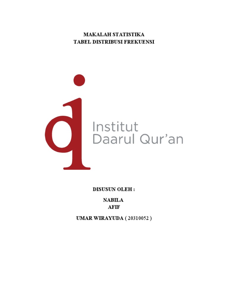 Tabel Distribusi Frekuensi dalam Statistika | PDF