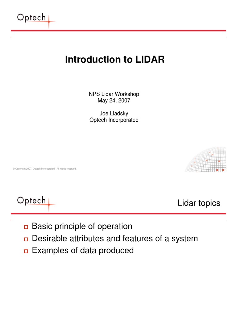 Introductionto LIDAR | PDF