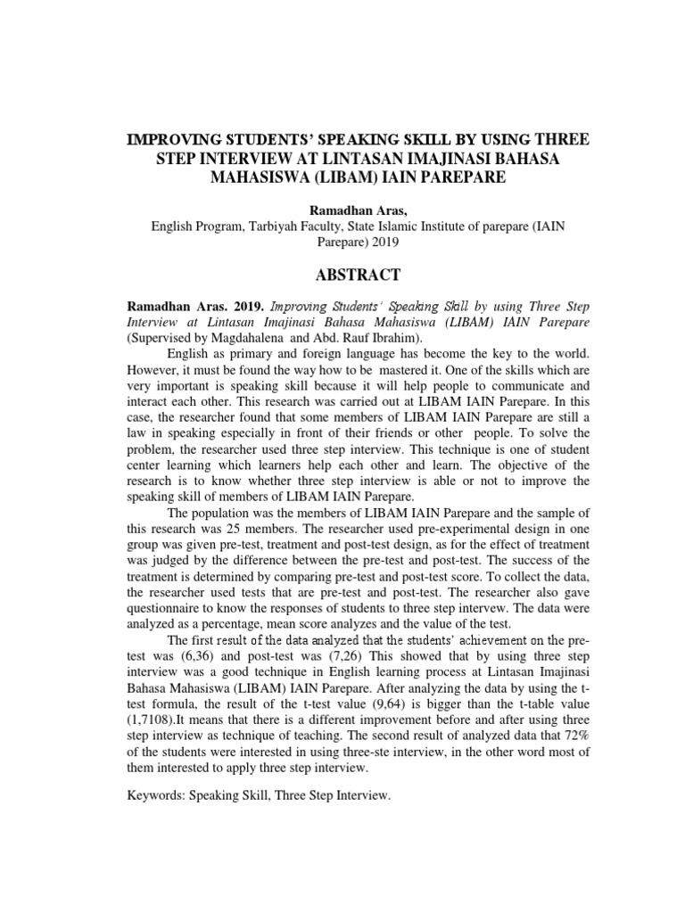 Three Step Interview | PDF | Interview | Speech