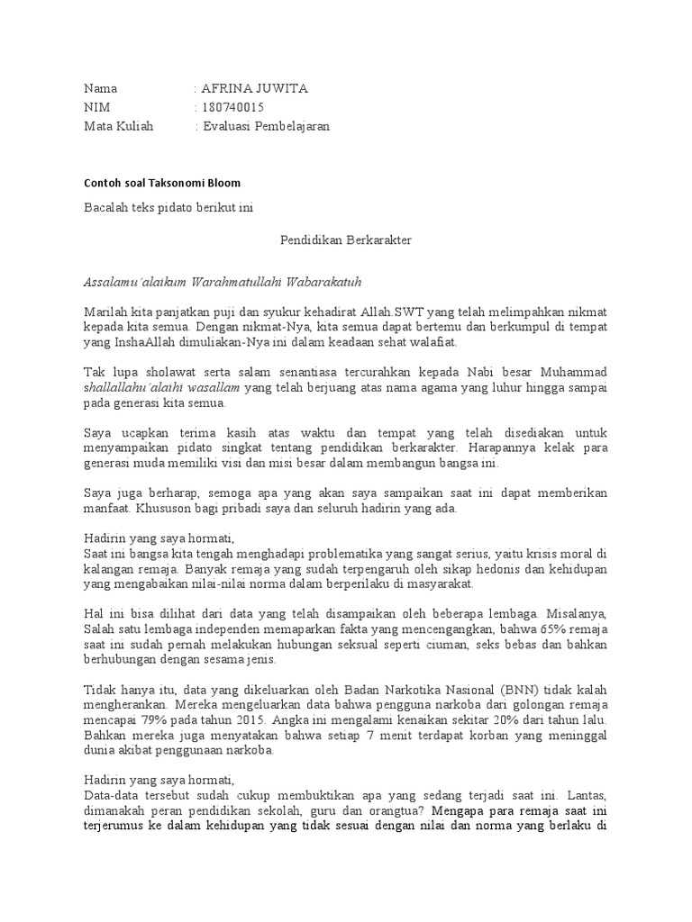 Afrina Juwita 180740015 Evaluasi Pembelajaran | PDF
