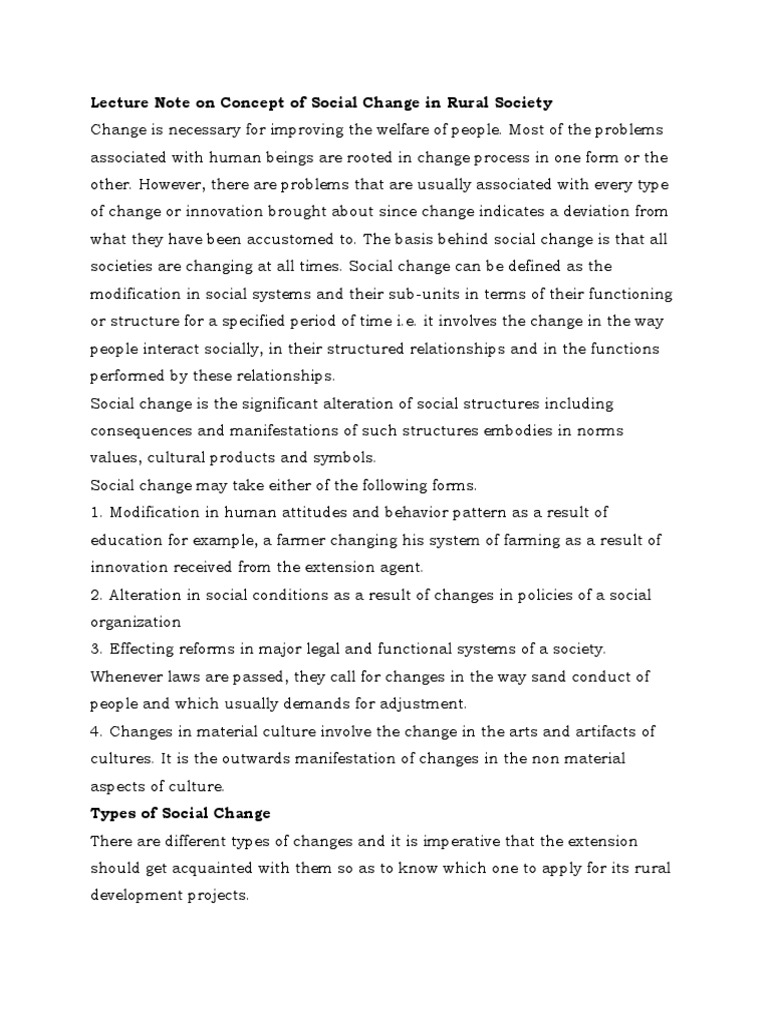 Concept of Social Change | PDF | Society | System