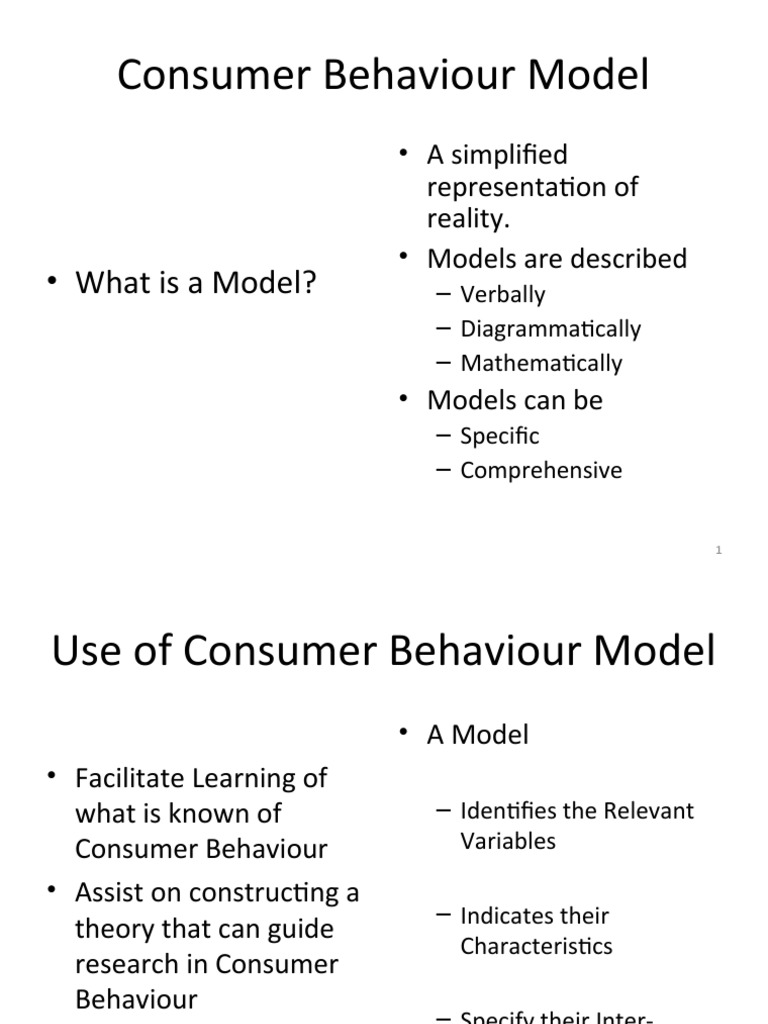 Consumer Behaviour Model VI Sem | PDF | Business | Perception
