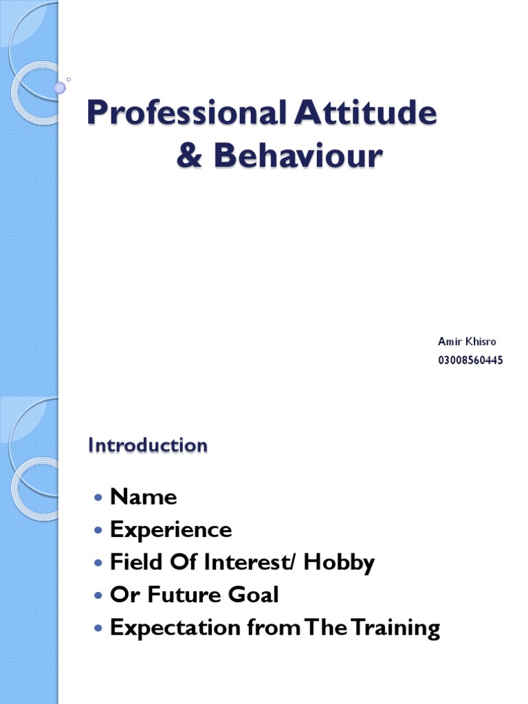 Understanding Professional Attitude | PDF | Attitude (Psychology ...